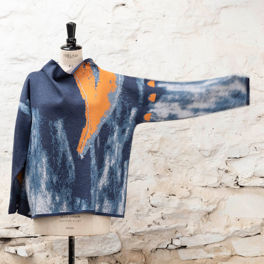 Hoswick Paint funnel neck jumper – nielanell